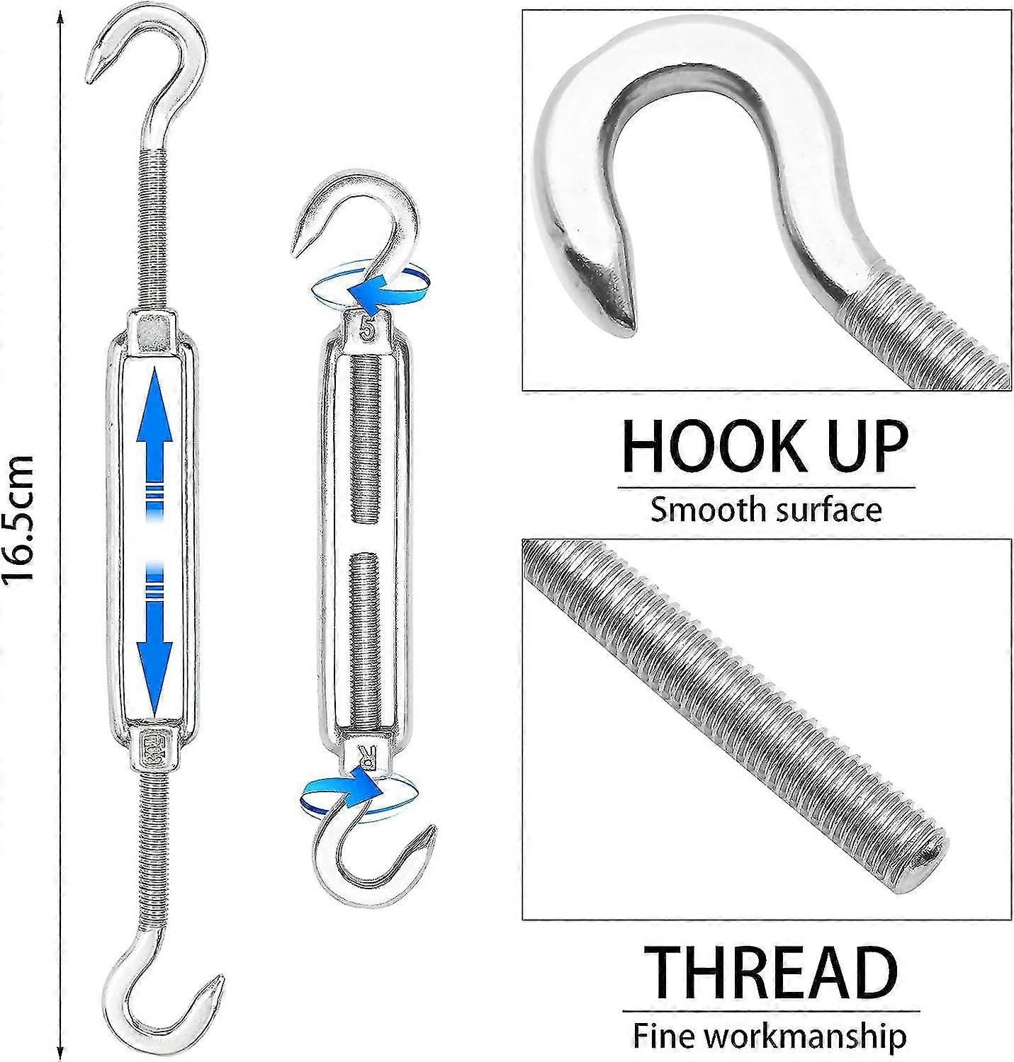 40 Pcs Shade Sail Fixing Kit Rectangular Or Square Garden Canopy Fixing ...