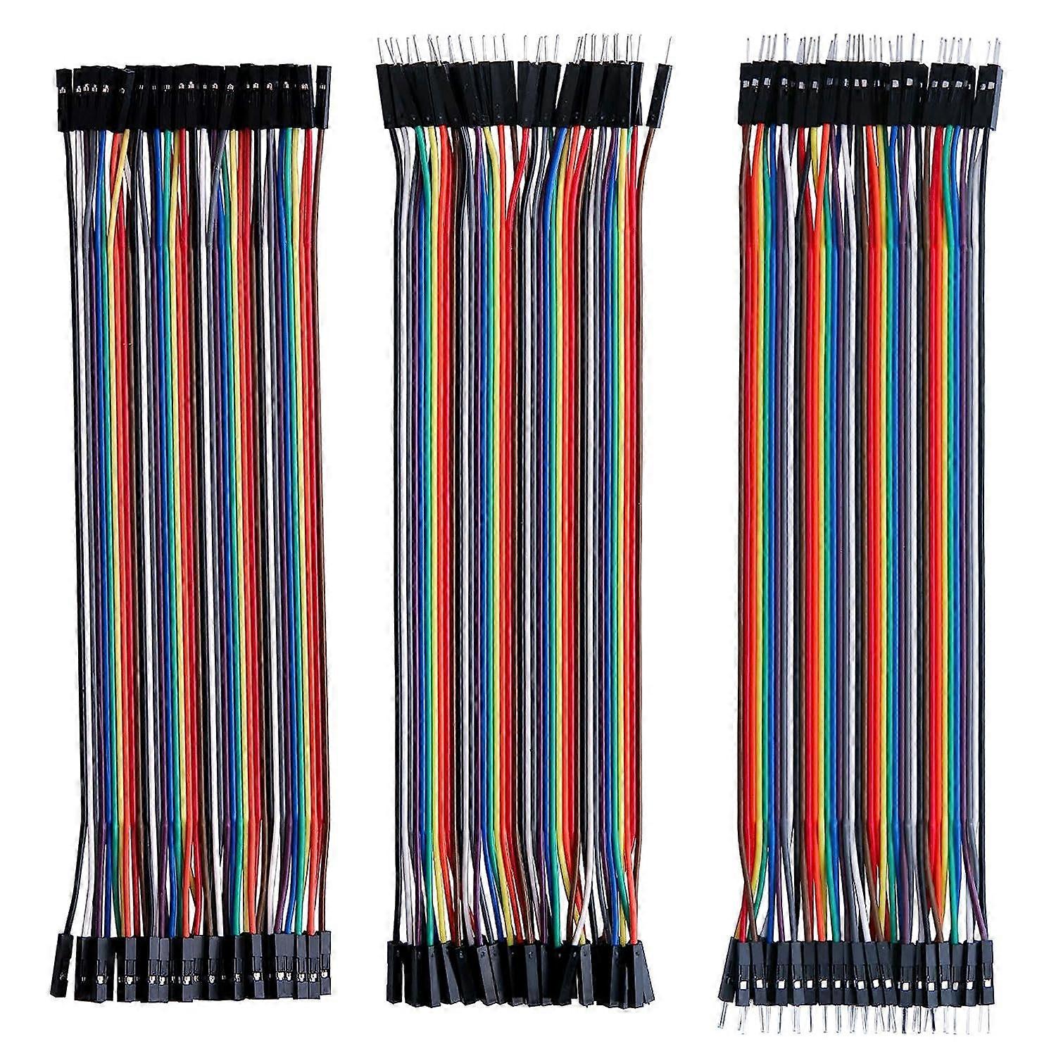 120pcs/lot Dupont Breadboard Cables 28AWG 3 in 1 [40Pin Male to Female ...