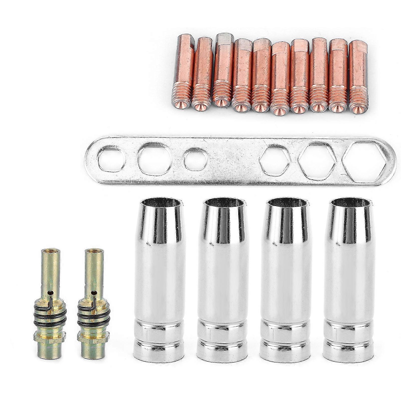 17pcs/set Welding Torch Nozzle Kit 0.8mm Contact Tips MIG MAG Nozzle ...