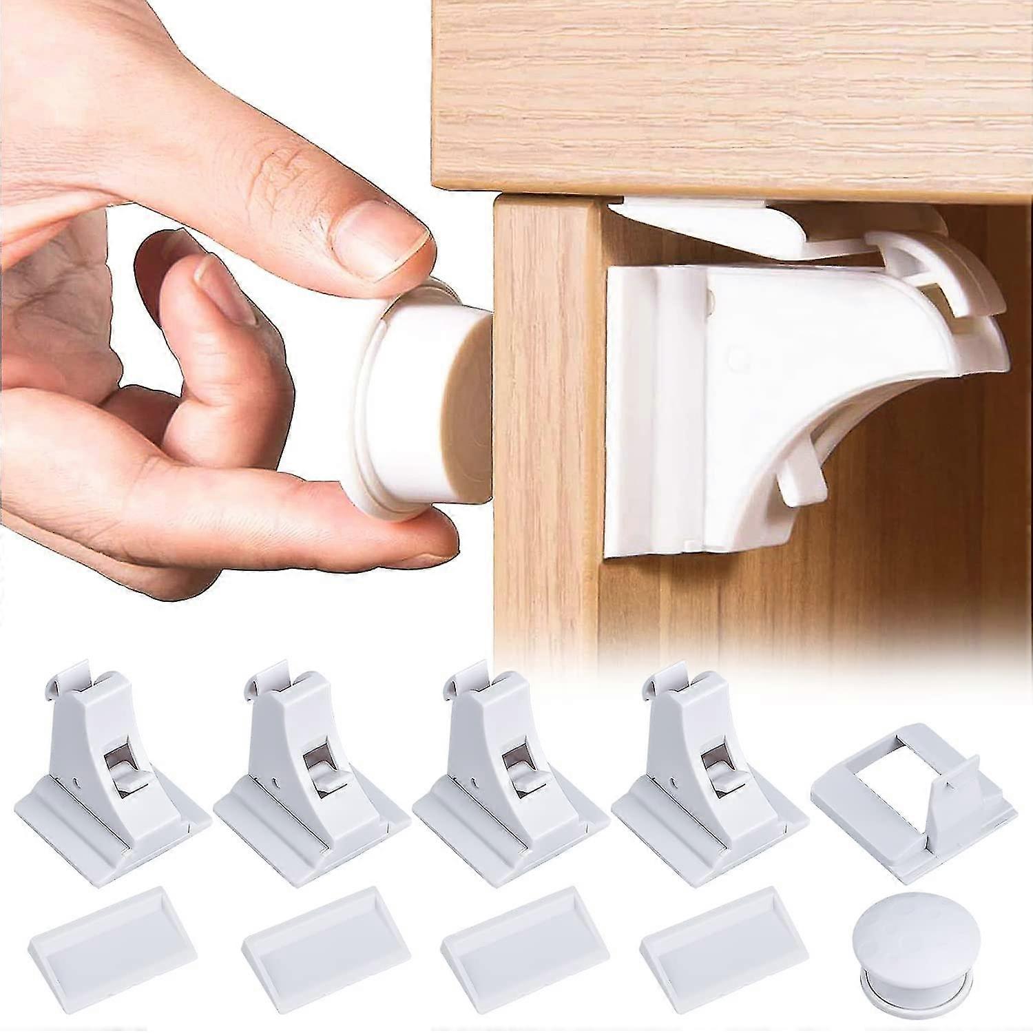 4 Pcs Child Lock Cabinet + 1 Magnetic Child Lock Key, Baby Safety ...