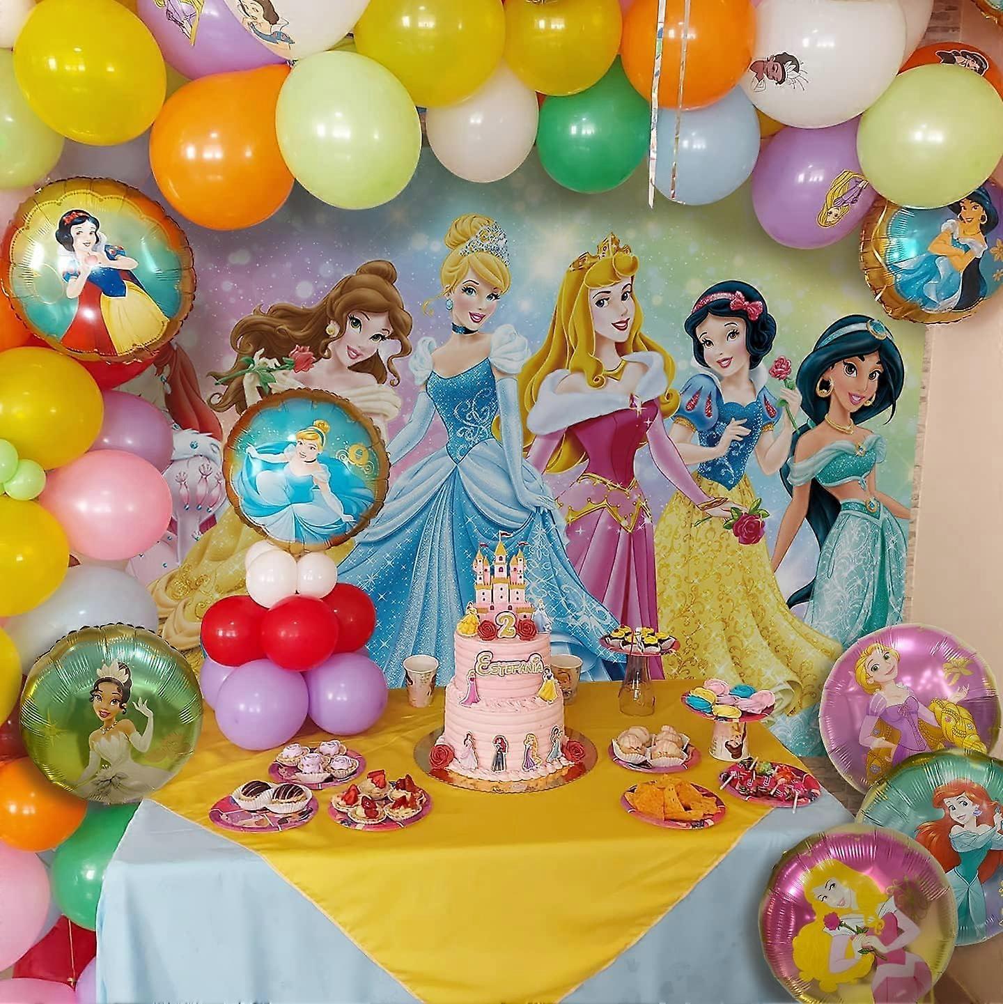 8 pcs Princess Balloons Foil Decorations Girls' Birthday Party Baby ...