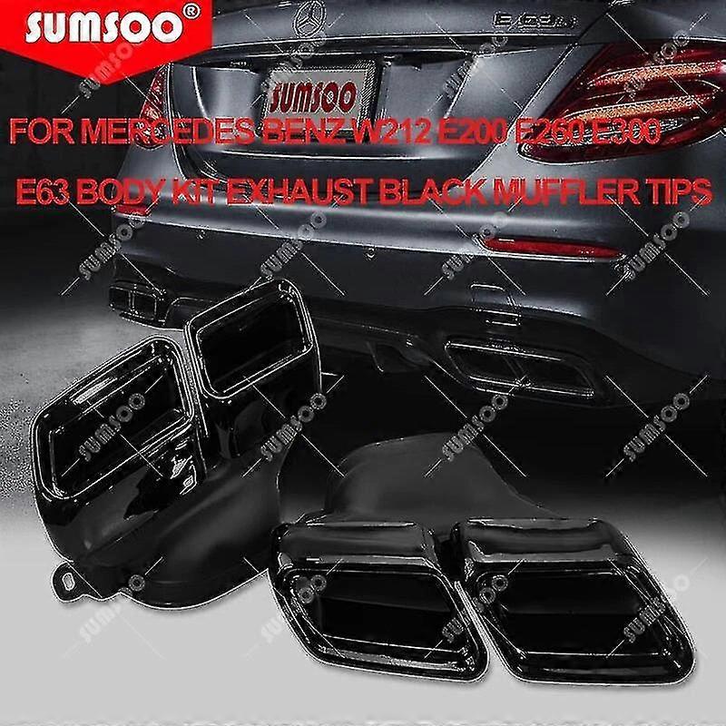 1 Pair 304 Stainless Steel Car Exhaust Tip For Mercedes Benz W212 E200 E260 E300 E63 Body Kit ...
