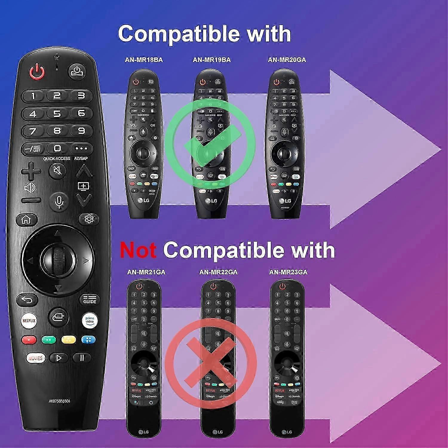 Replacement Magic Remote Control for LG Smart TV Remote LG-TV-Remote with Voice and Pointer ...