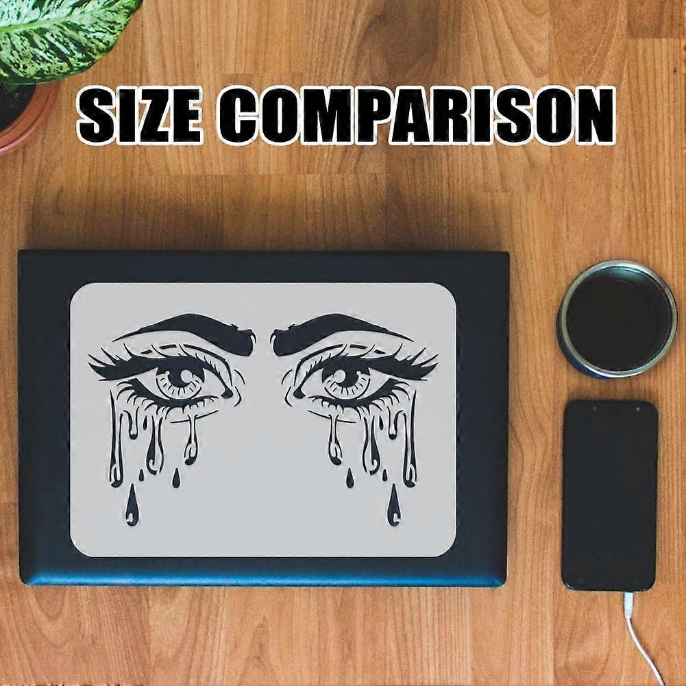 Weeping Eyes Painting Stencil 8.3x11.7inch Tearful Eyes Stencil ...