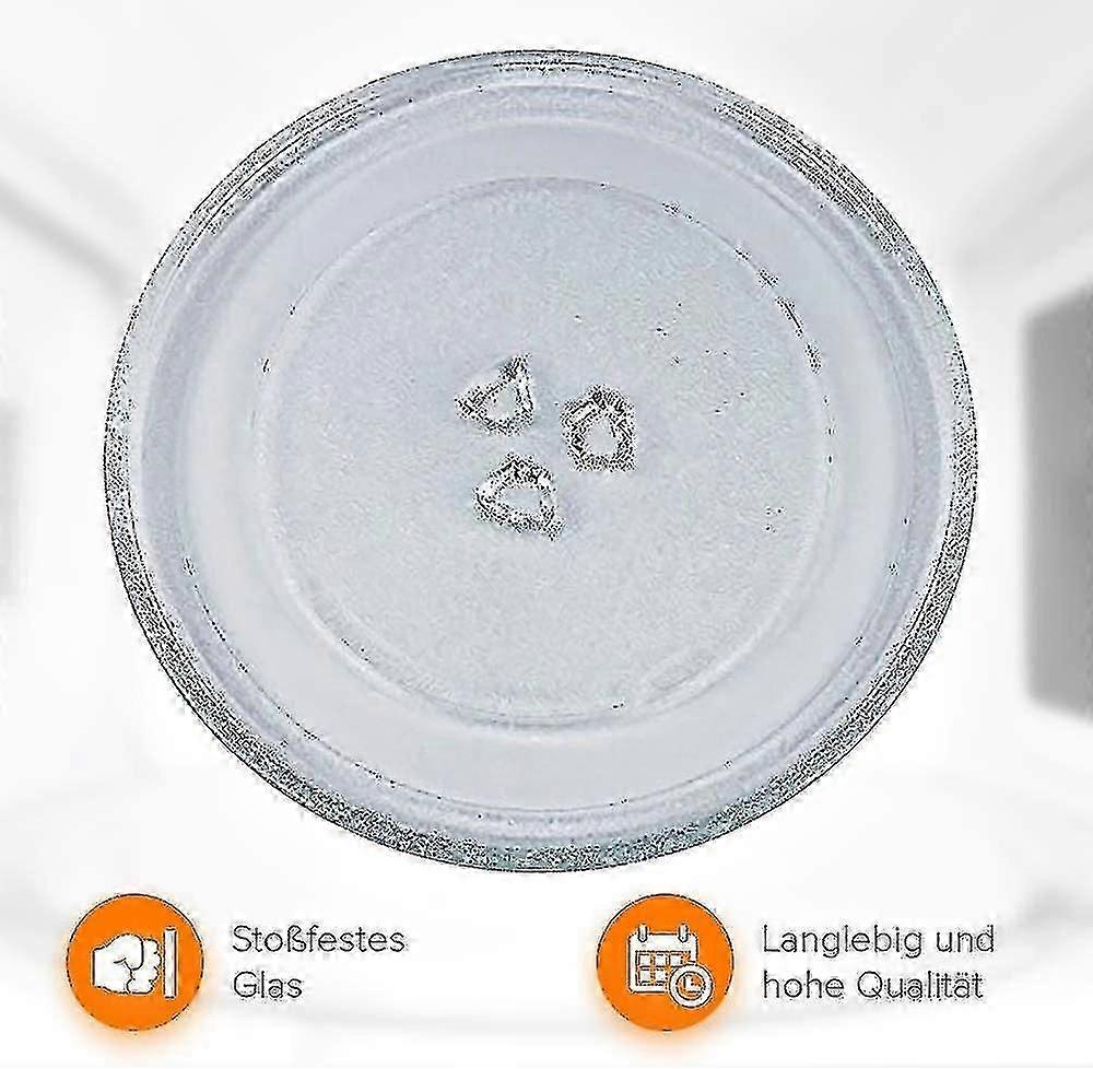 Universal Microwave Turntable Glass Plate With 3 Fixtures, 24.5 Cm ...