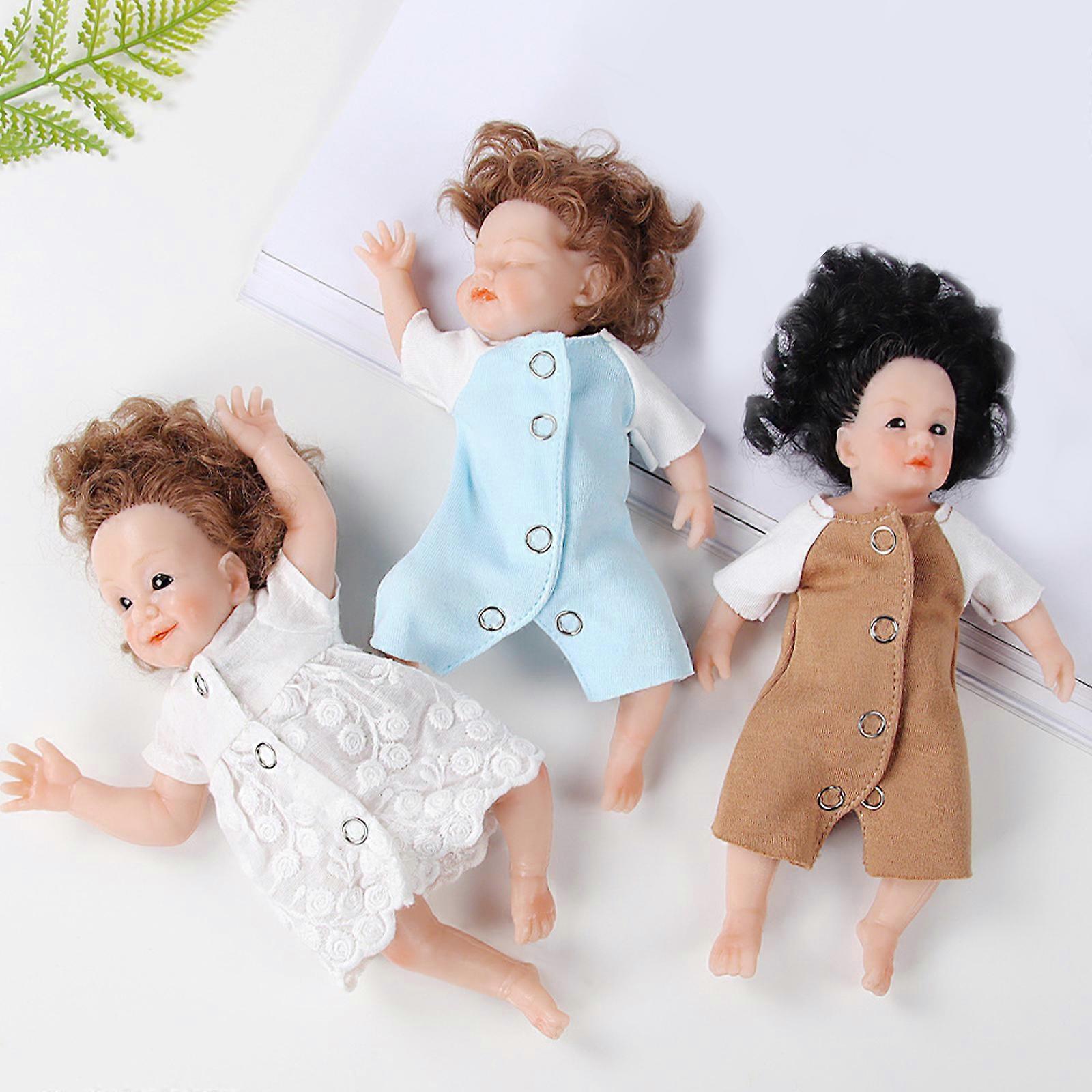 7inch Waterproof Reborns Doll Silicone Reborns Miniature Baby Girl Doll ...