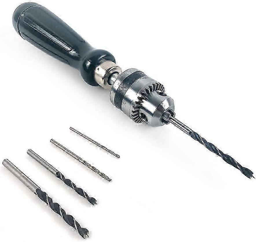 Hand Drill Set, Pin Vise Hand Drill with 5 pcs Mini Drills (1.5-5mm ...
