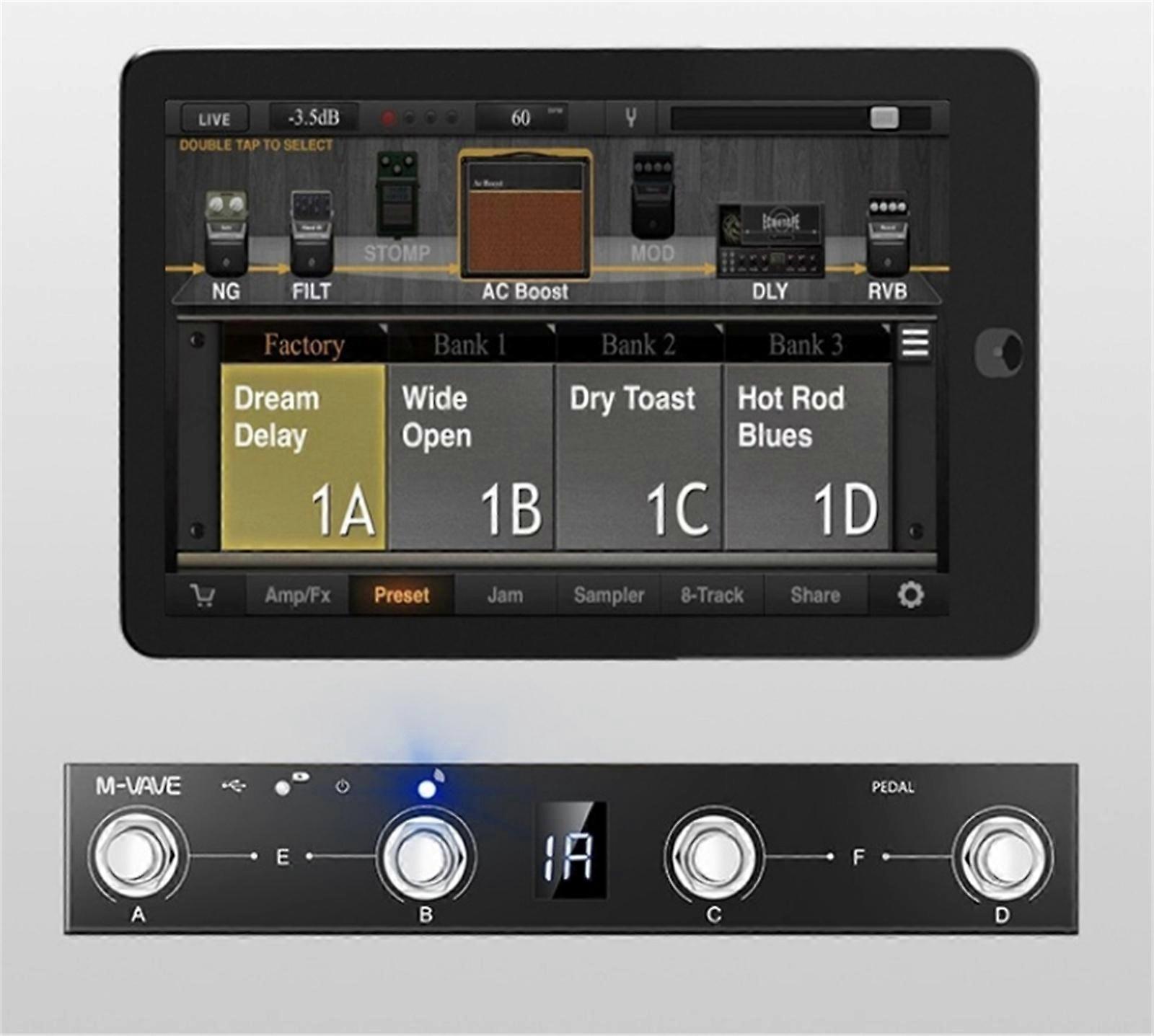 M-VAVE Wireless MIDI Controller BT MIDI Pedal Controller Intelligent ...