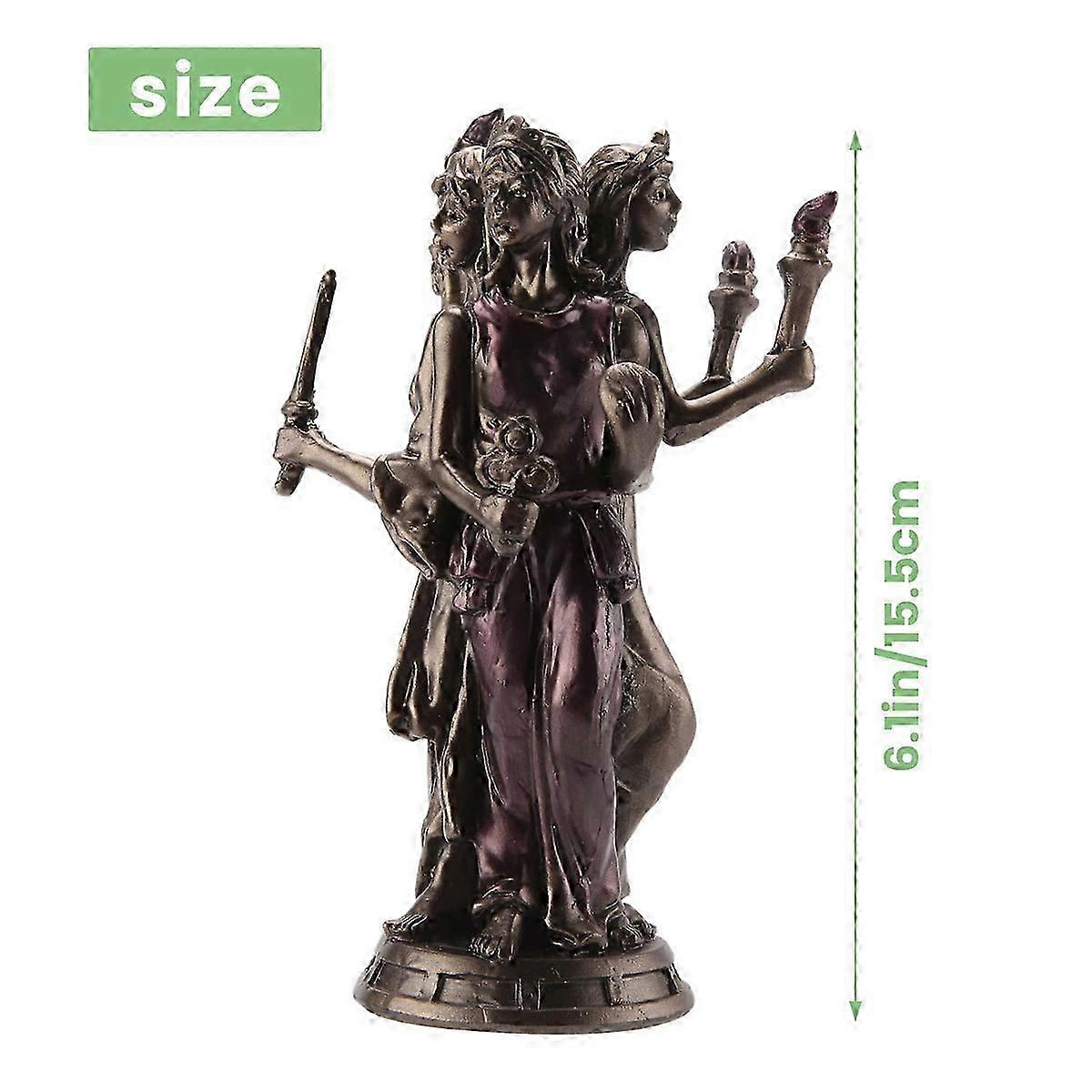 Vintage Greek Three Goddess Resin Statue Triple Form Hecate Goddess ...