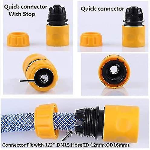 Hose Connector Garden Hose Fitting Set.1nozzle,5 Hose End Quick ...