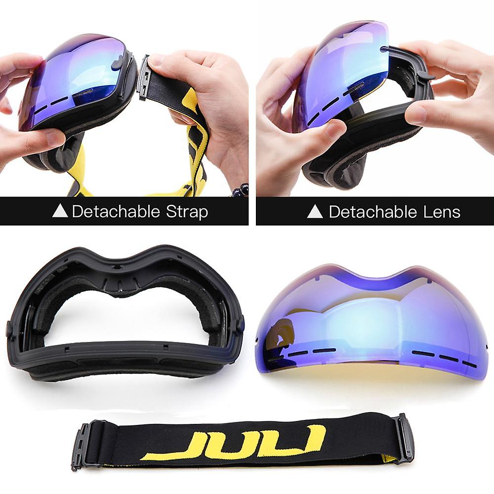 Ski Goggles,juli Brand Double Layers Uv400 Anti-fog Protection Ski Mask ...