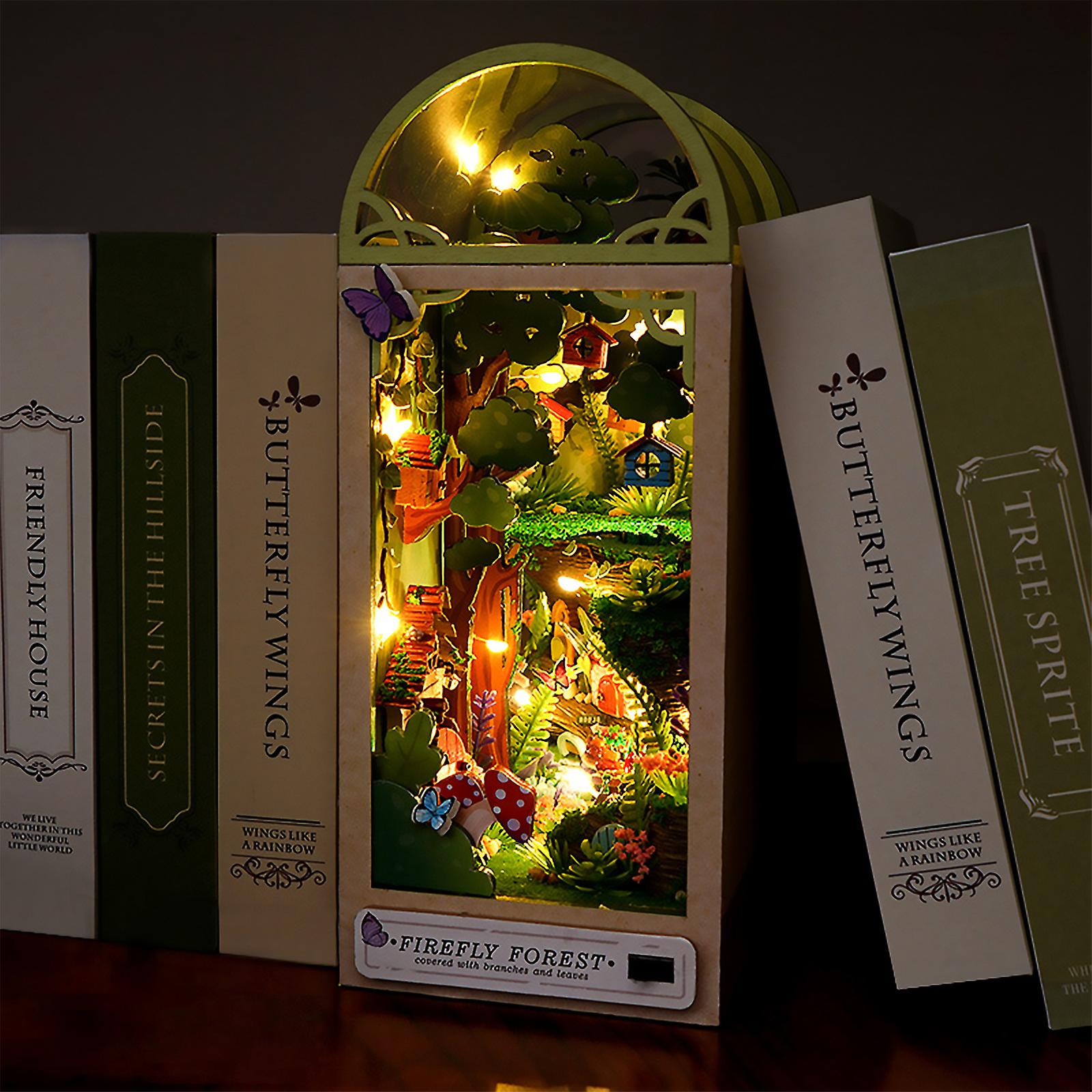 Diy Book Nook Miniature Kit For Bookshelf Insert Decor, 3d Wooden ...