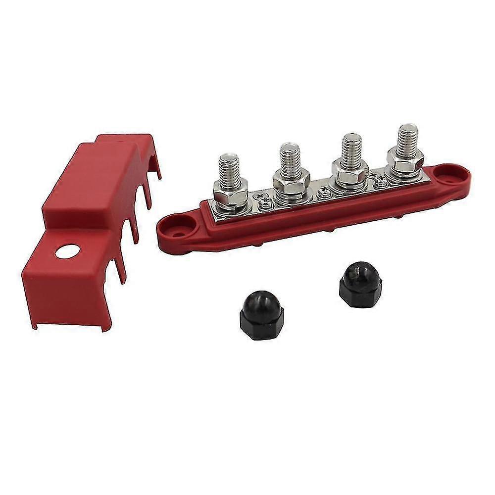 M8 Dc 48v 250a 4 Terminal Studs Busbar Power Distribution Block Busbar Box Car Rv Marine Cable ...