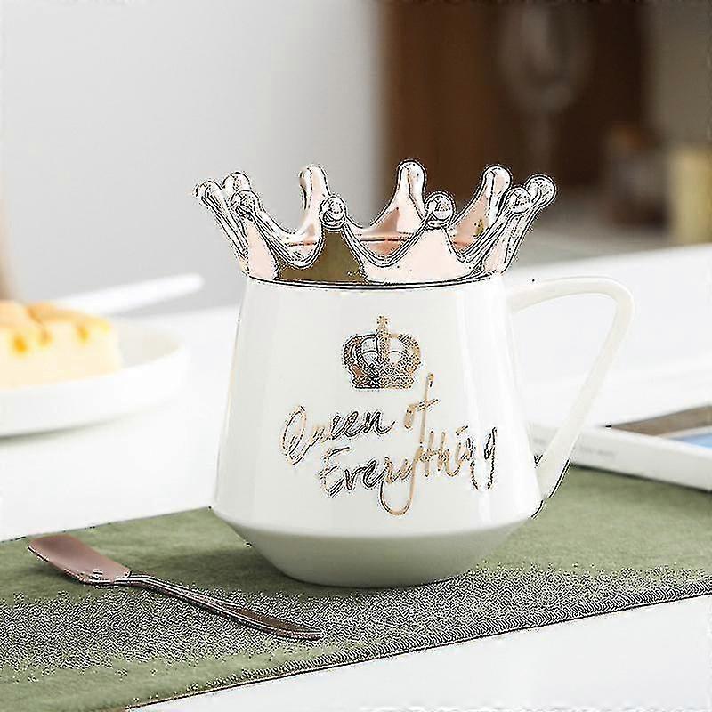Queen Of Everything Mug With Crown Lid And Spoon Ceramic Coffee Cup ...