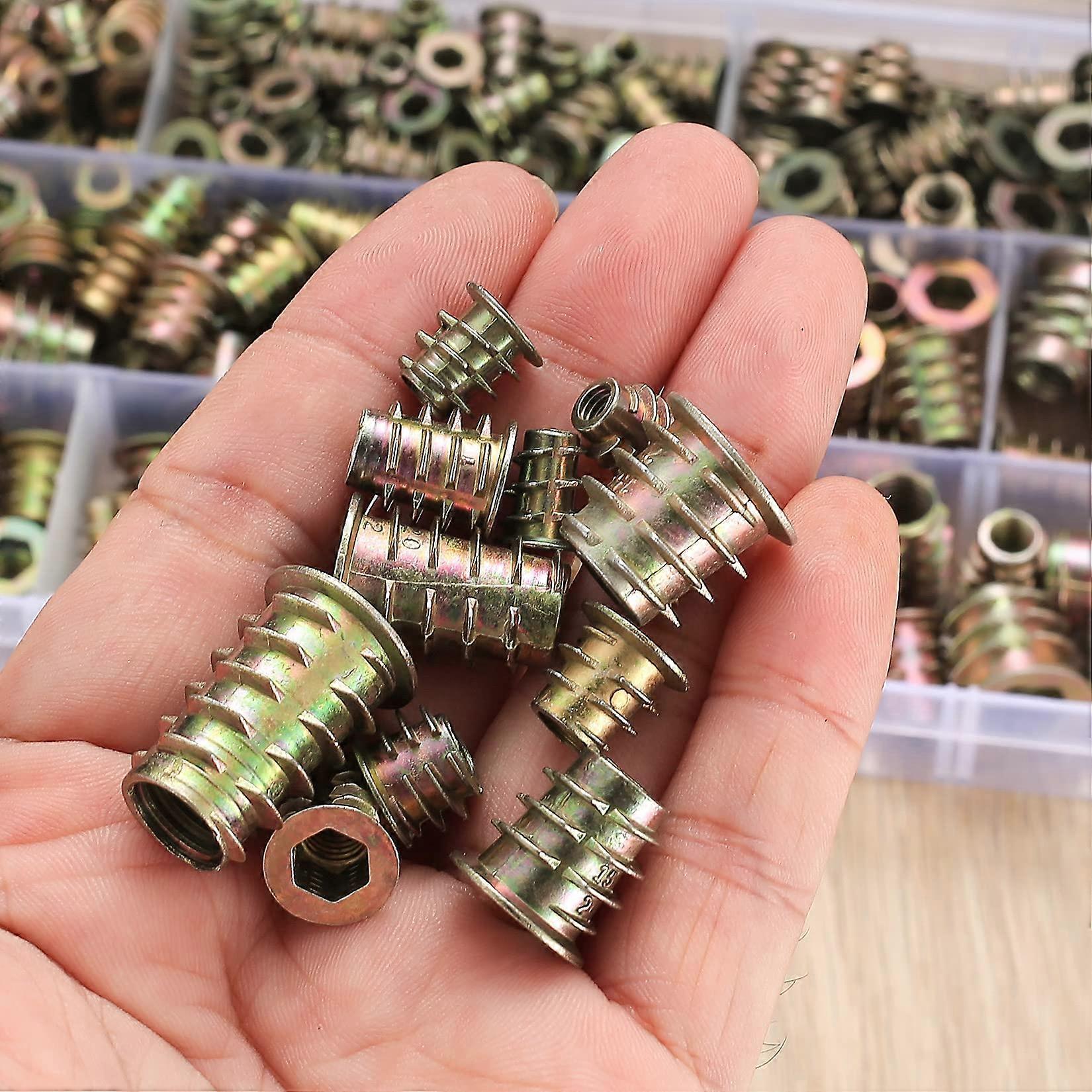 230PCS Screw-in Nuts, M4/M5/M6/M8/M10 Zinc Alloy Sockets, Hex Socket ...