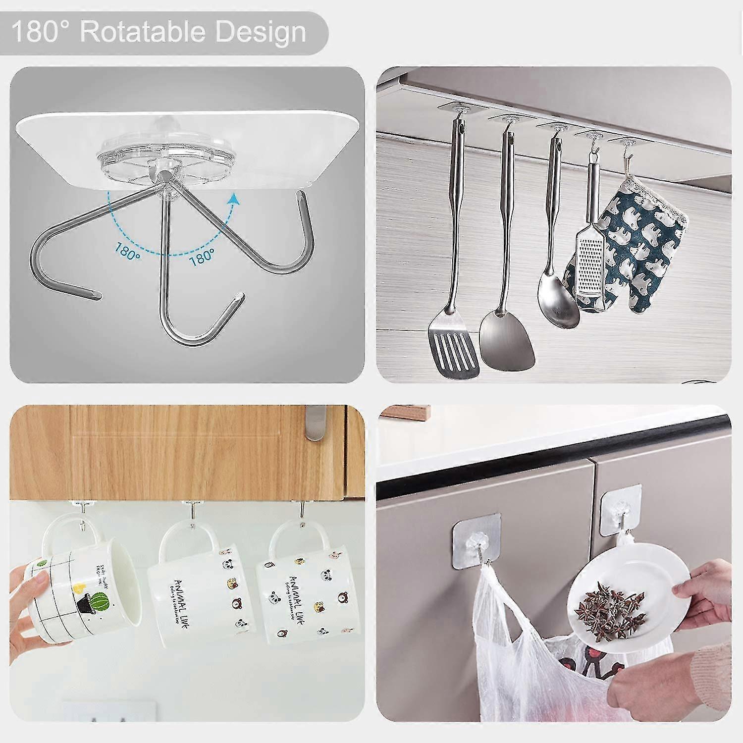 30pcs Anti-skid Traceless Sticky Hook Heavy Duty Wall Hooks For Door ...