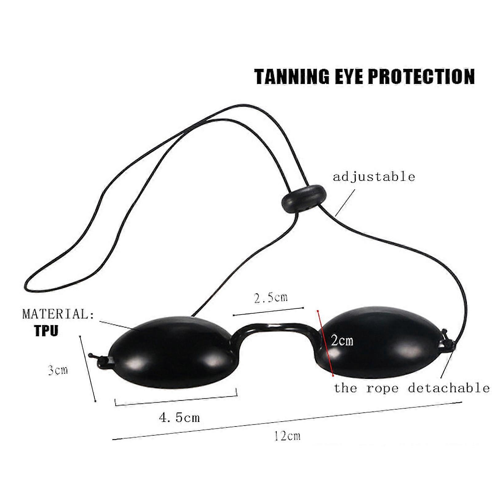 Flexible Tanning Bed Goggles Eye Protection Uv Glasses Portable Black ...