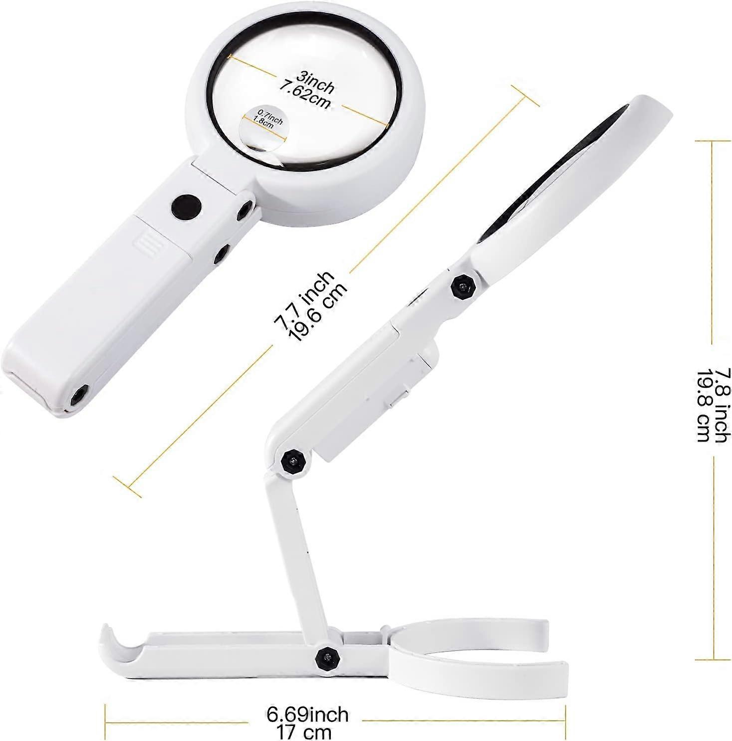 Handheld Magnifier, 5X 11X Desktop Magnifier with Folding Stand for ...