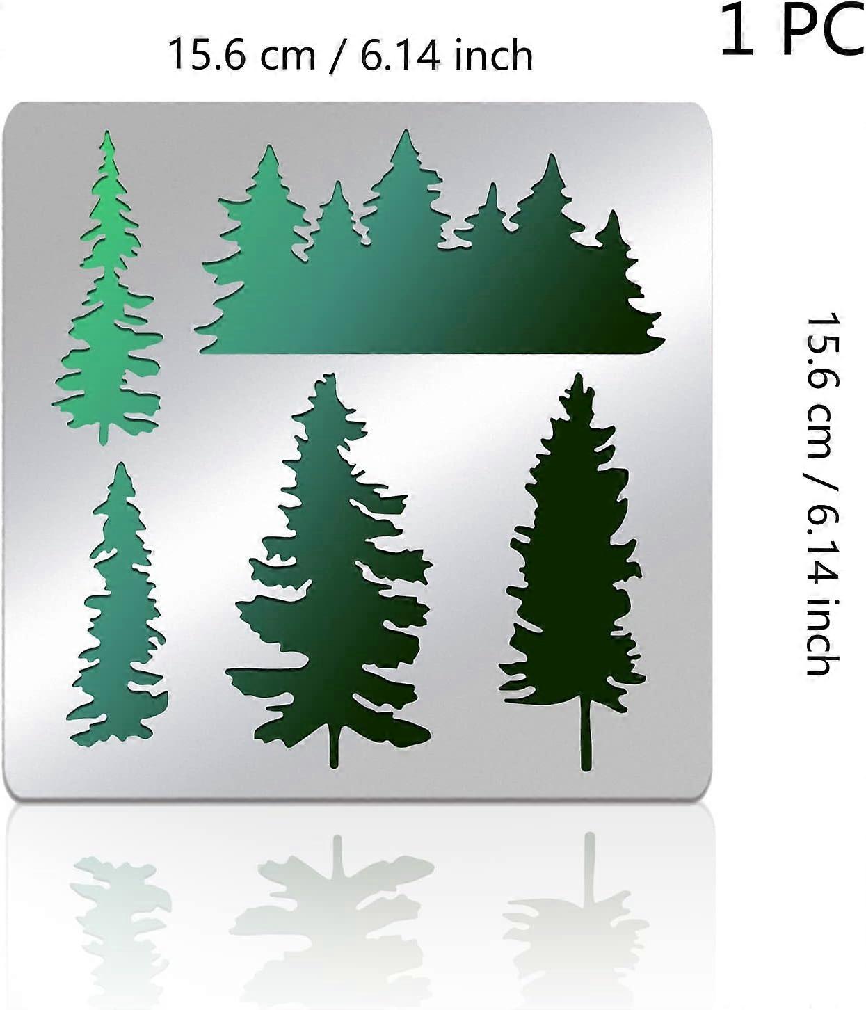 Pine Tree Stainless Steel Stencil Template 6x6 Inch Forest Metal ...