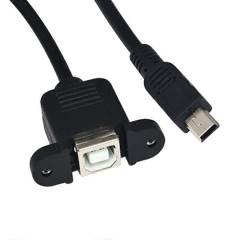USB Type B USB-B Female with Panel Mount to Mini USB Plug Male Adapter ...