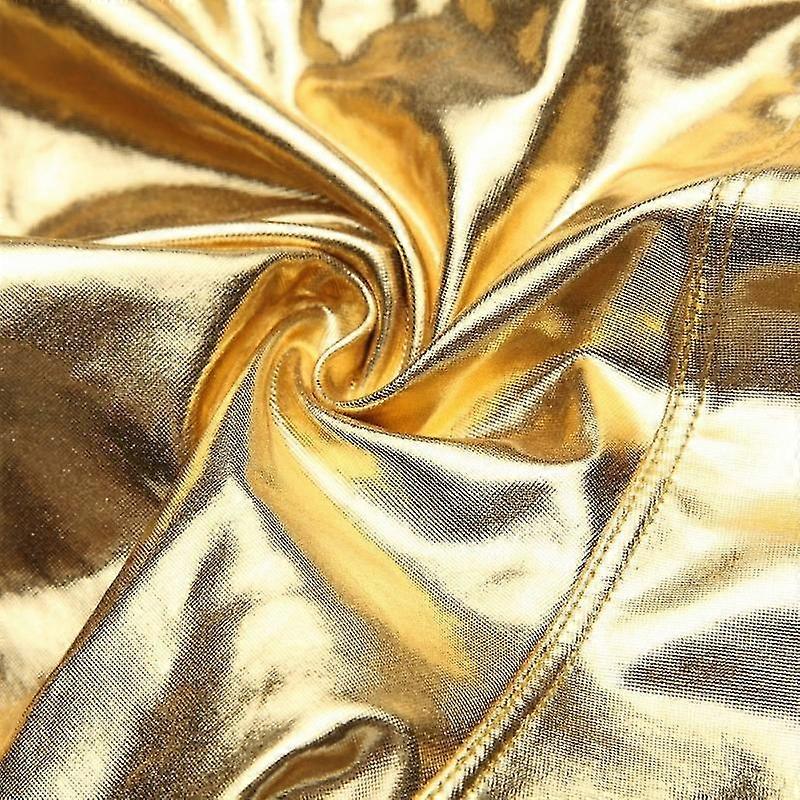 Men Pu Boxers Shorts Sexy Leg Split Underpants Faux Leather Gold Silver ...