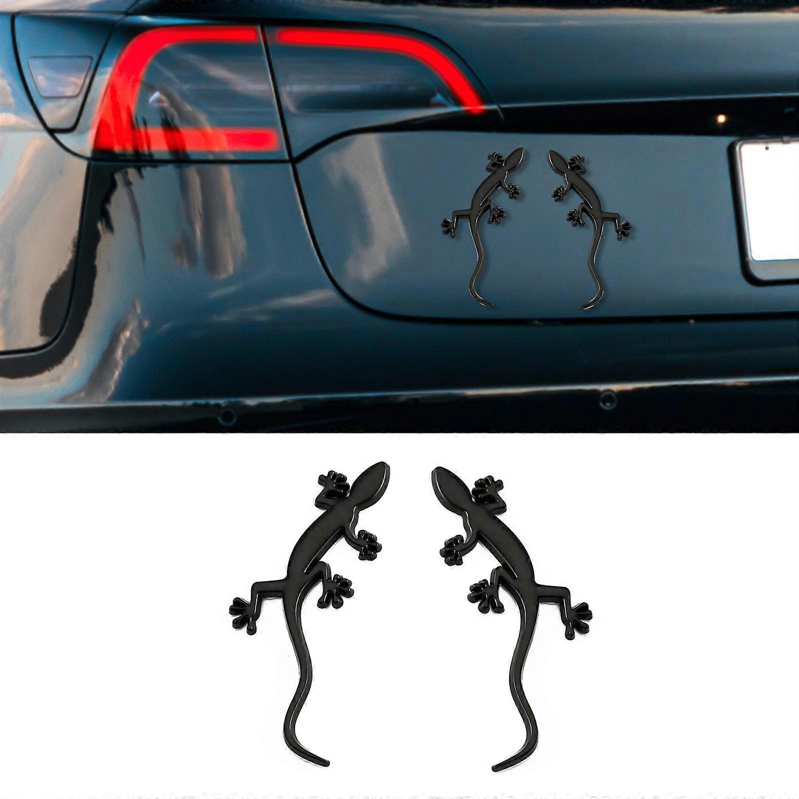 Pair Of 1 3D Geckoes Lizard Metal Car Stickers Badge Emblems Decals For ...