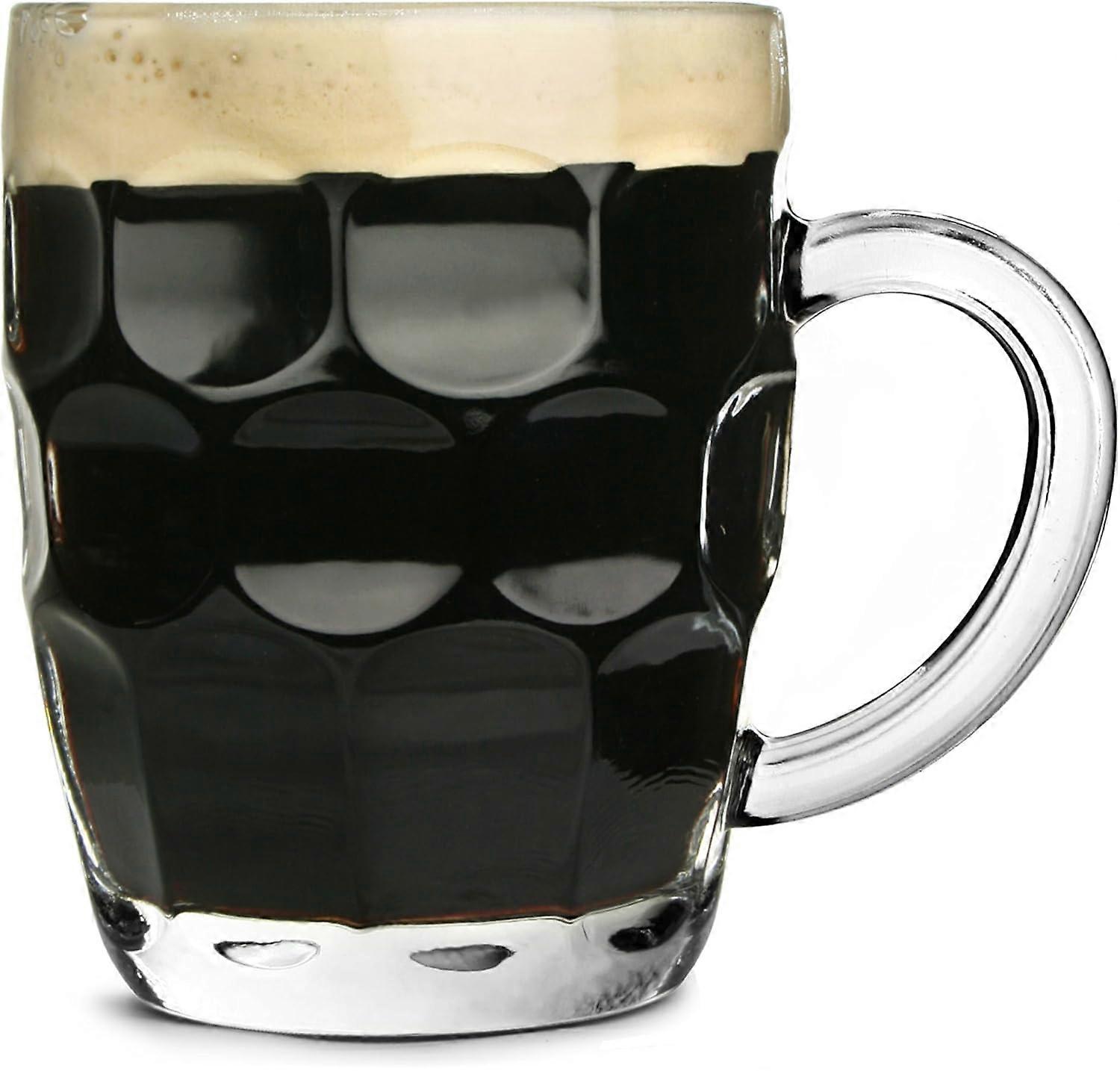 4 Set Pint Dimple Mugs Gift Boxed - 568 Millilitres Glass Beer Cups for ...