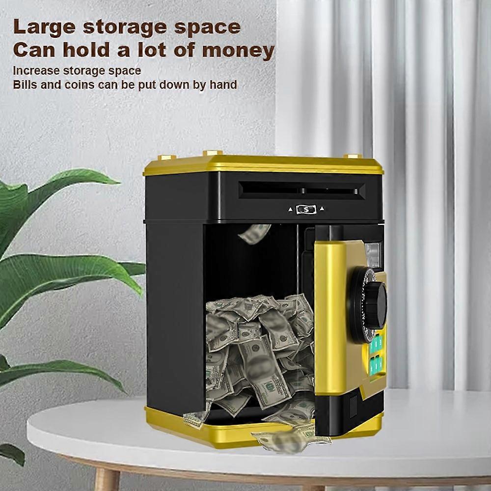 Fingerprint Password Safe Piggy Bank ATM-Style Electronic Coin and Cash ...