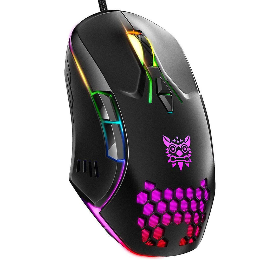 Wired Gaming Mouse 6400dpi Rgb Backlight Computer Mouse Hollow Honeycomb Mice For Computer ...
