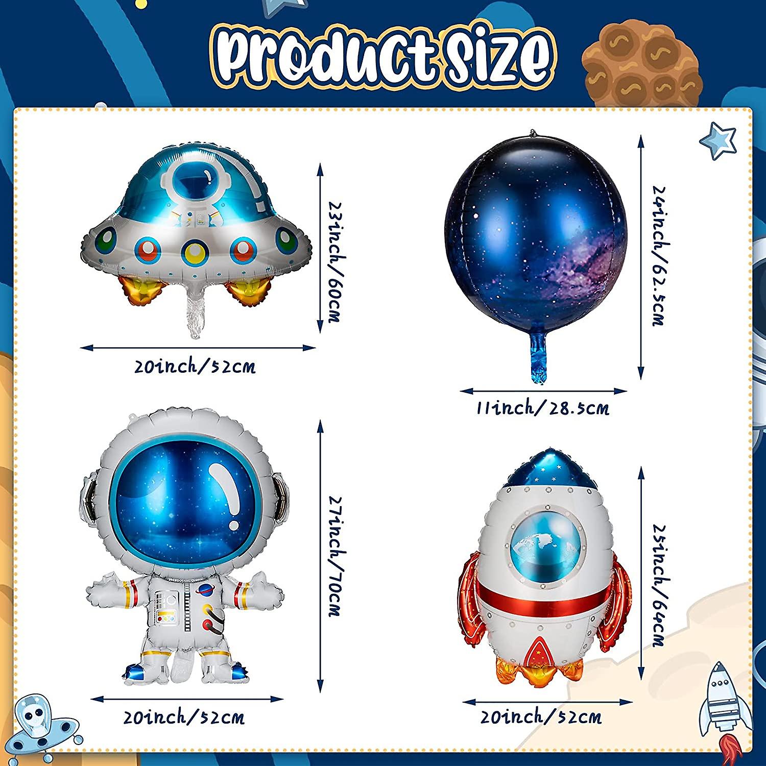 8 Pieces Galaxy Space Balloons Large Outer Space Cartoon Balloons ...