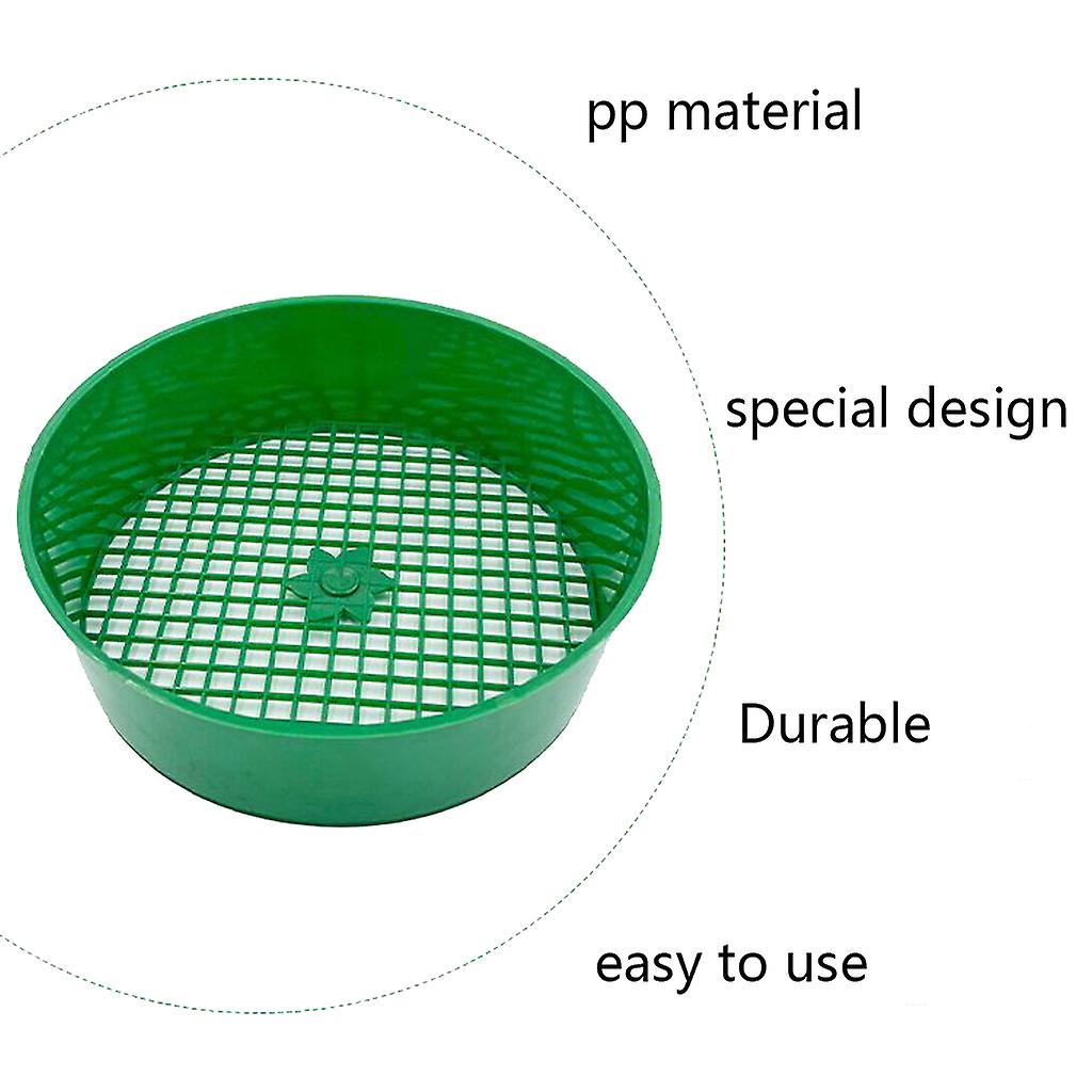 Plastic Garden Sieve Riddle Green For Composy Soil Stone Mesh Gardening ...