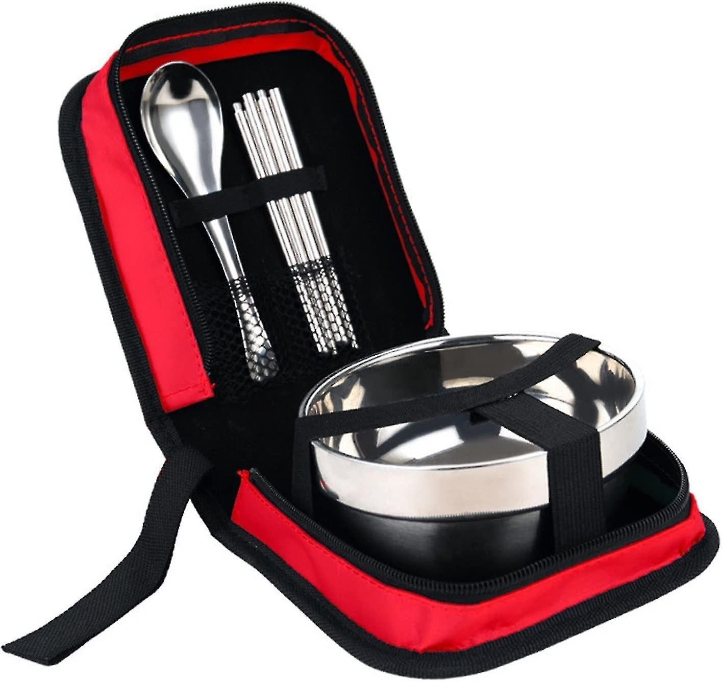 Utomhus rostfritt stål porslin Camping bestick Vikbara ätpinnar Sked ...