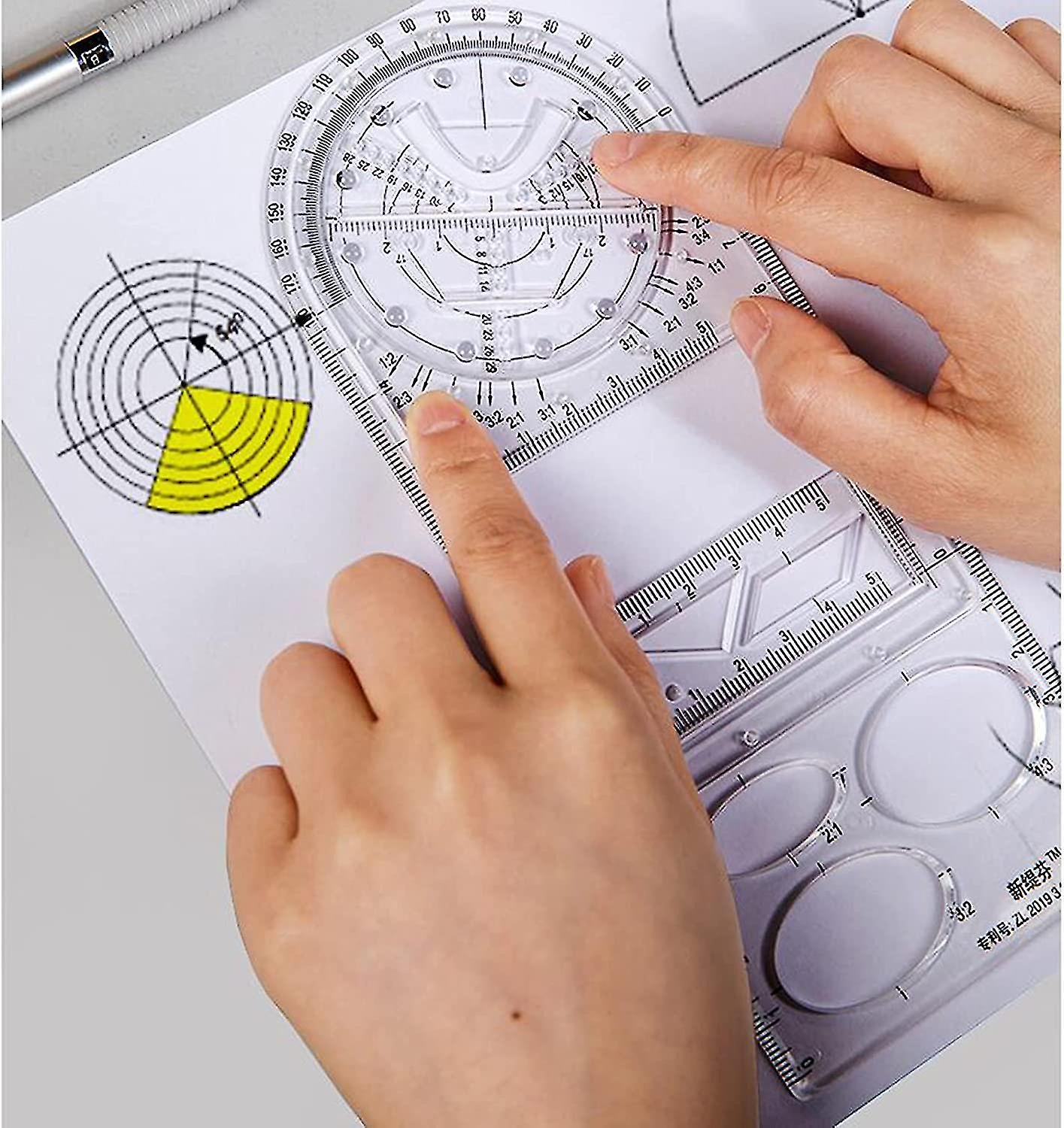 Piece Multi-function Drafting Ruler Multi-function Drafting Curve Ruler ...