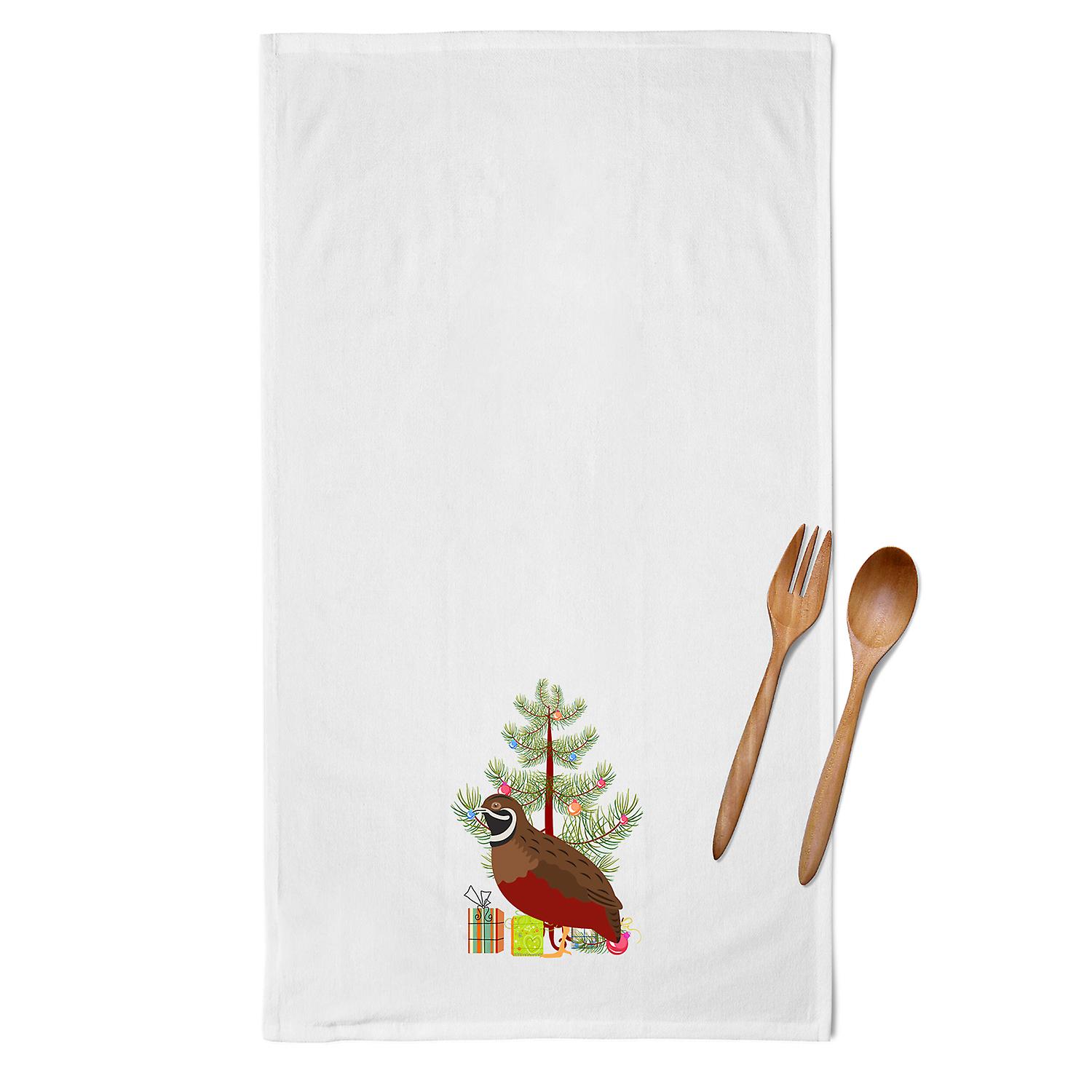 Chinese Painted or King Quail Christmas White Kitchen Towel Set of 2 ...