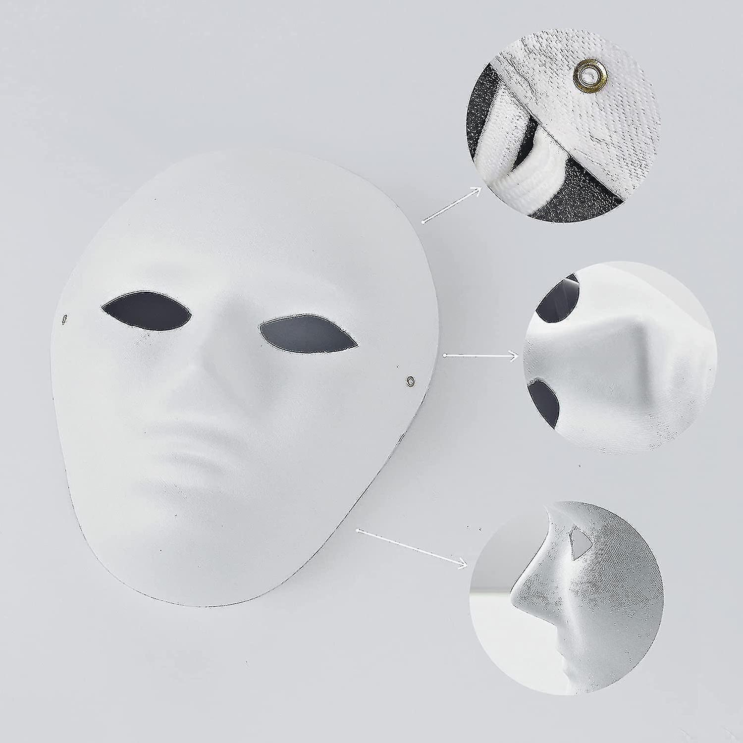 Masks, 10 Packs Diy Full Face Masks White Masquerade Masks Paintable ...