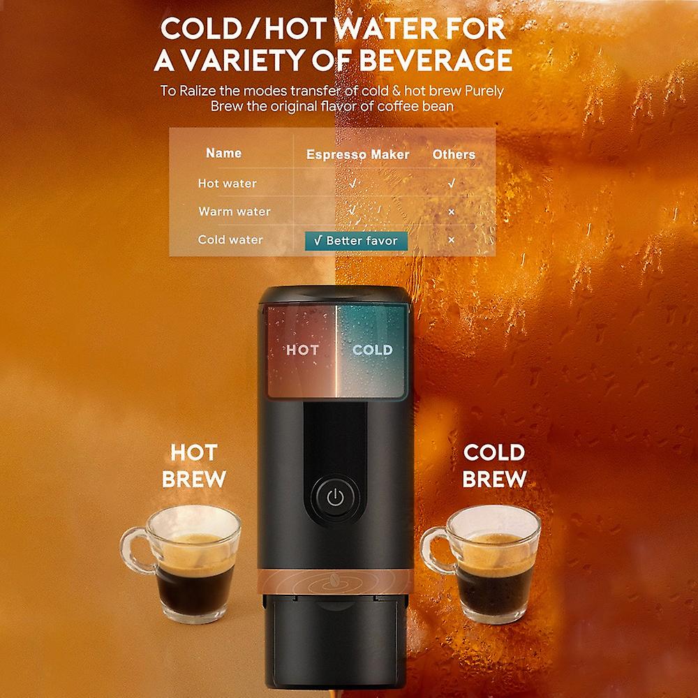 Portable Espresso Machine 9 Bar Pressure Rechargeable 2 in 1 Small ...