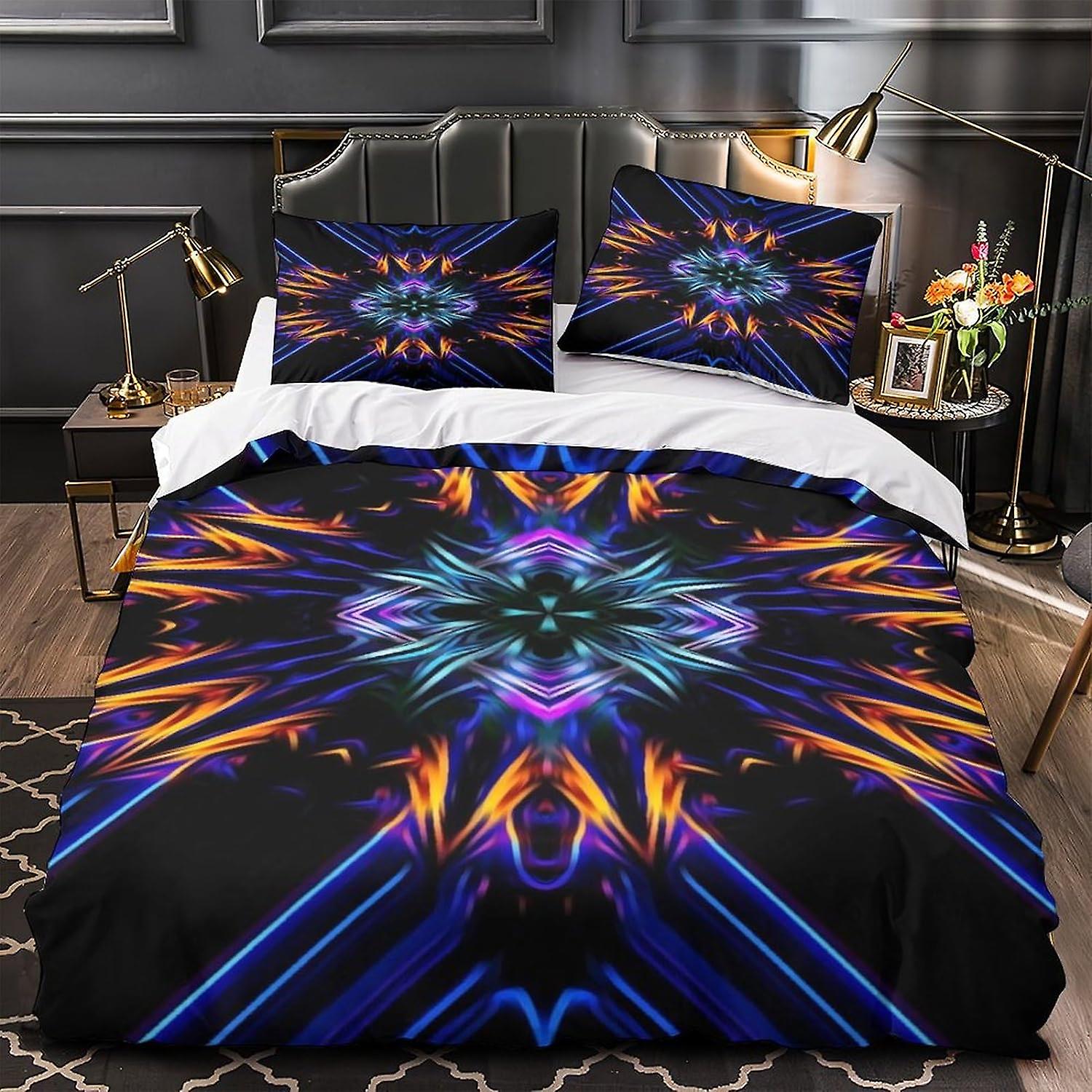 ARIJORJA geometry Duvet Cover Set neon Printed Bedding Set neon ...