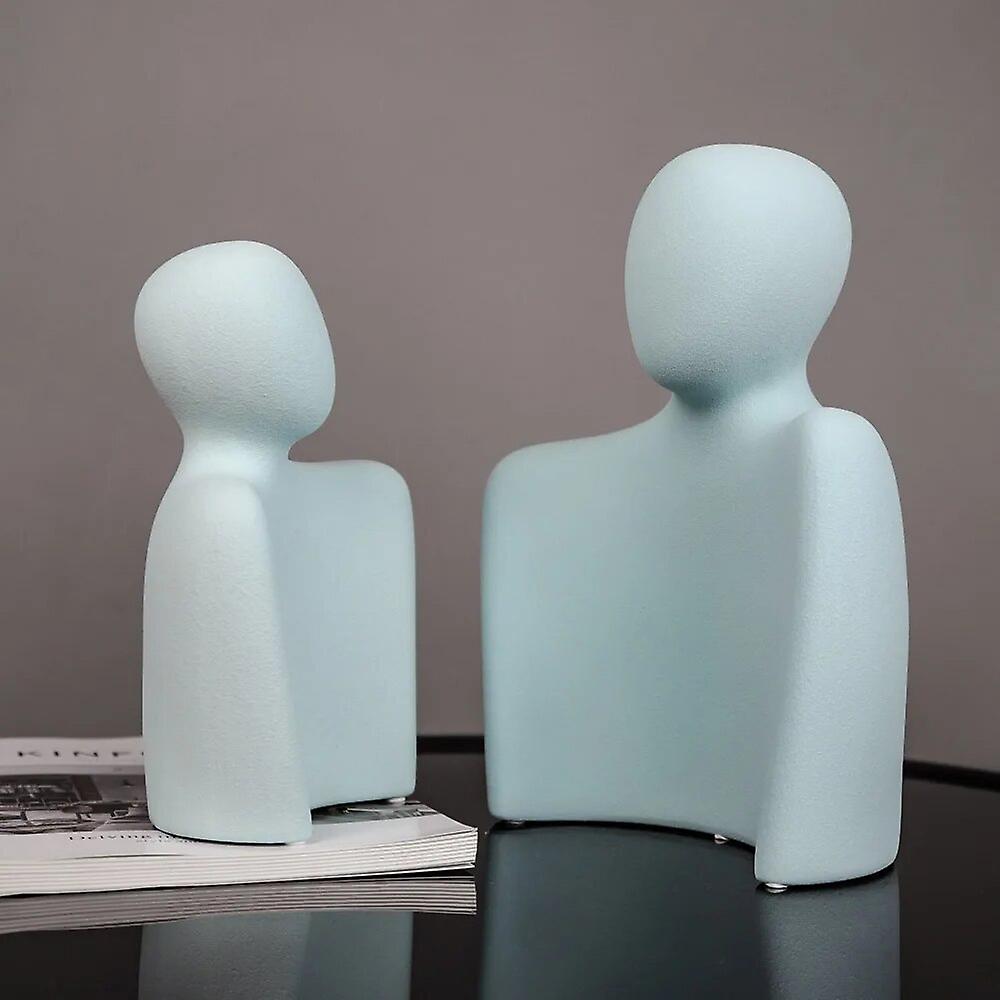 Abstract Embrace Couple Sculpture Lover Characters Bust Frosted Ceramic Statues Large Modern ...