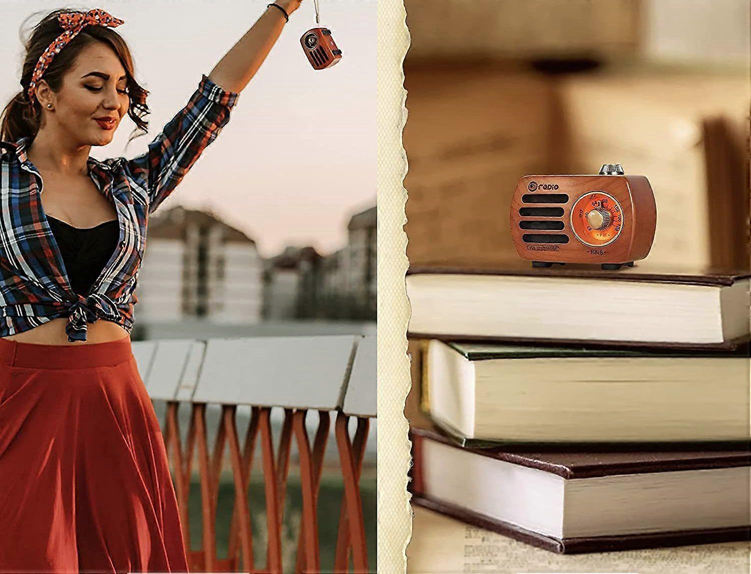 2025 New Wooden Mini Radio Small Retro Radio with Bluetooth Speaker ...