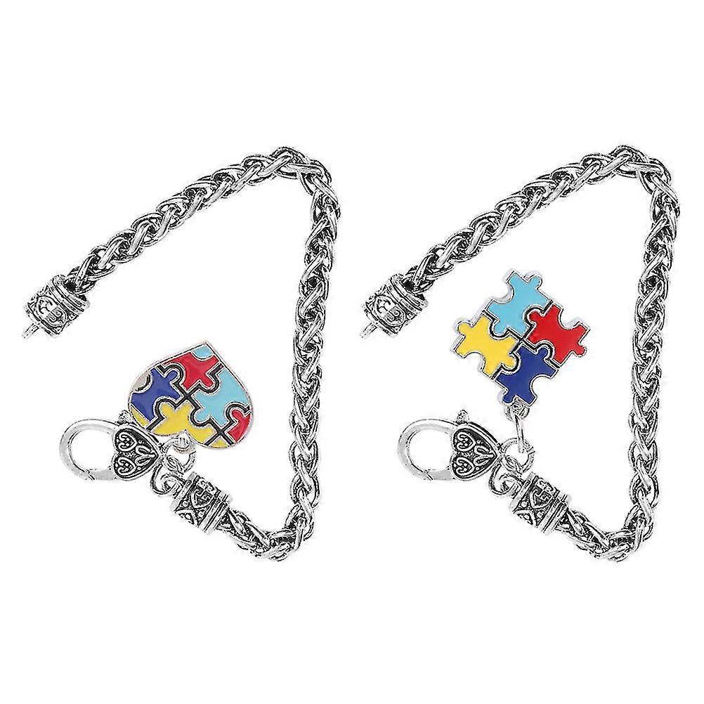 2pcs Autism Charms Creative Jigsaw Puzzle Autism Hand Chains Zinc Alloy ...
