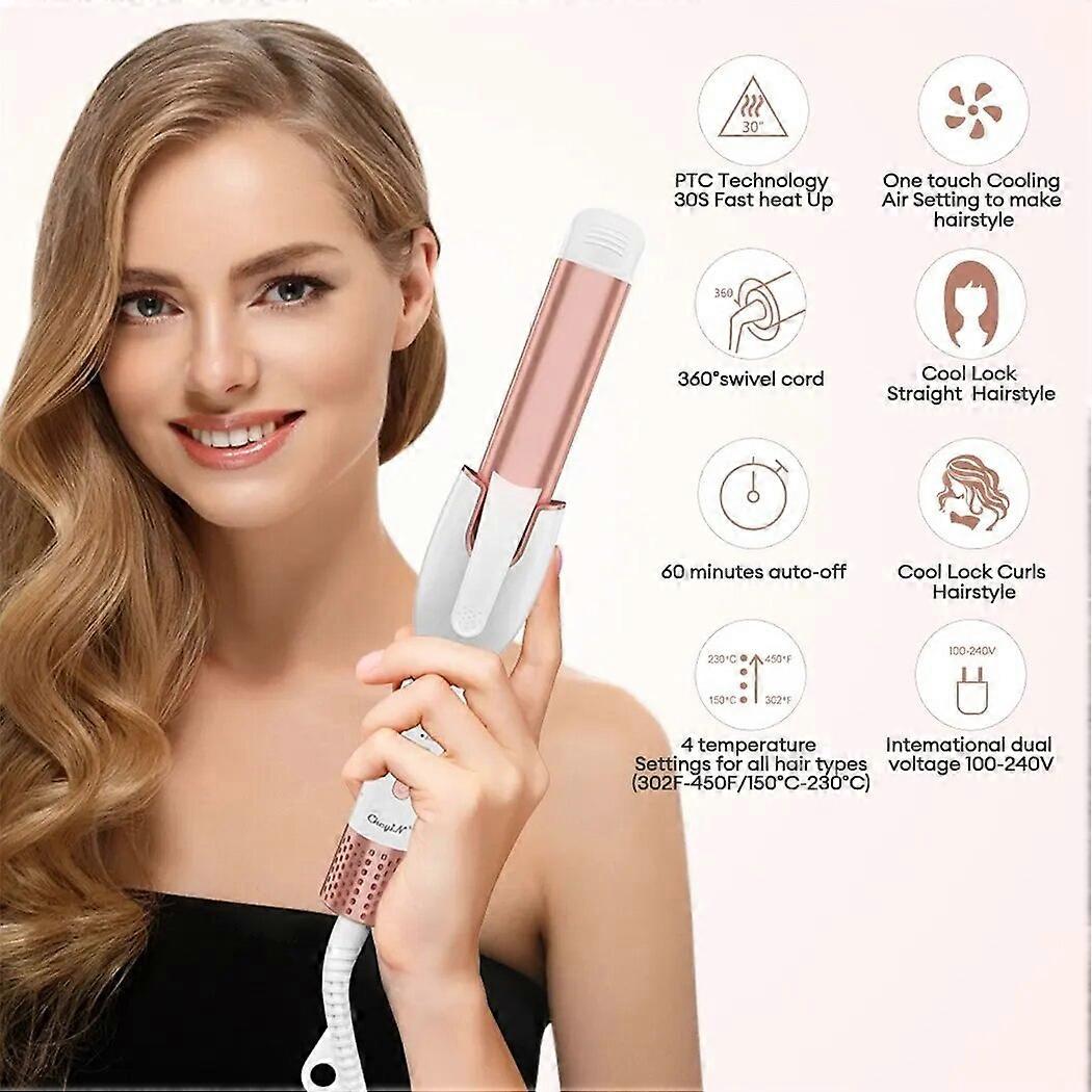 CkeyiN 2 in 1 Cold Air Hair Curler and Straightener Ceramic Fast ...