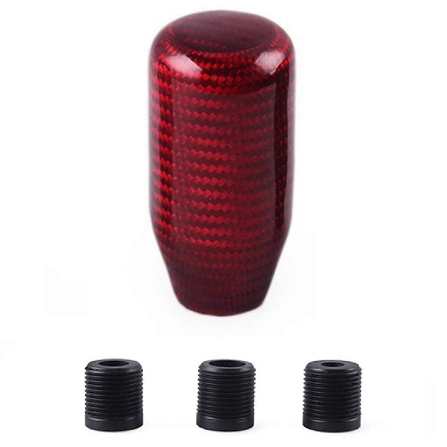 Real Carbon Fiber Red Universal Car Gear Shift Knob Head Shifter ...