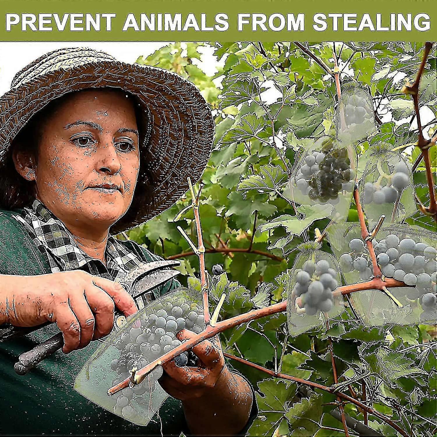 100pcs Fruit Protection Netting Bags For Fruit Trees, Garden Mesh ...