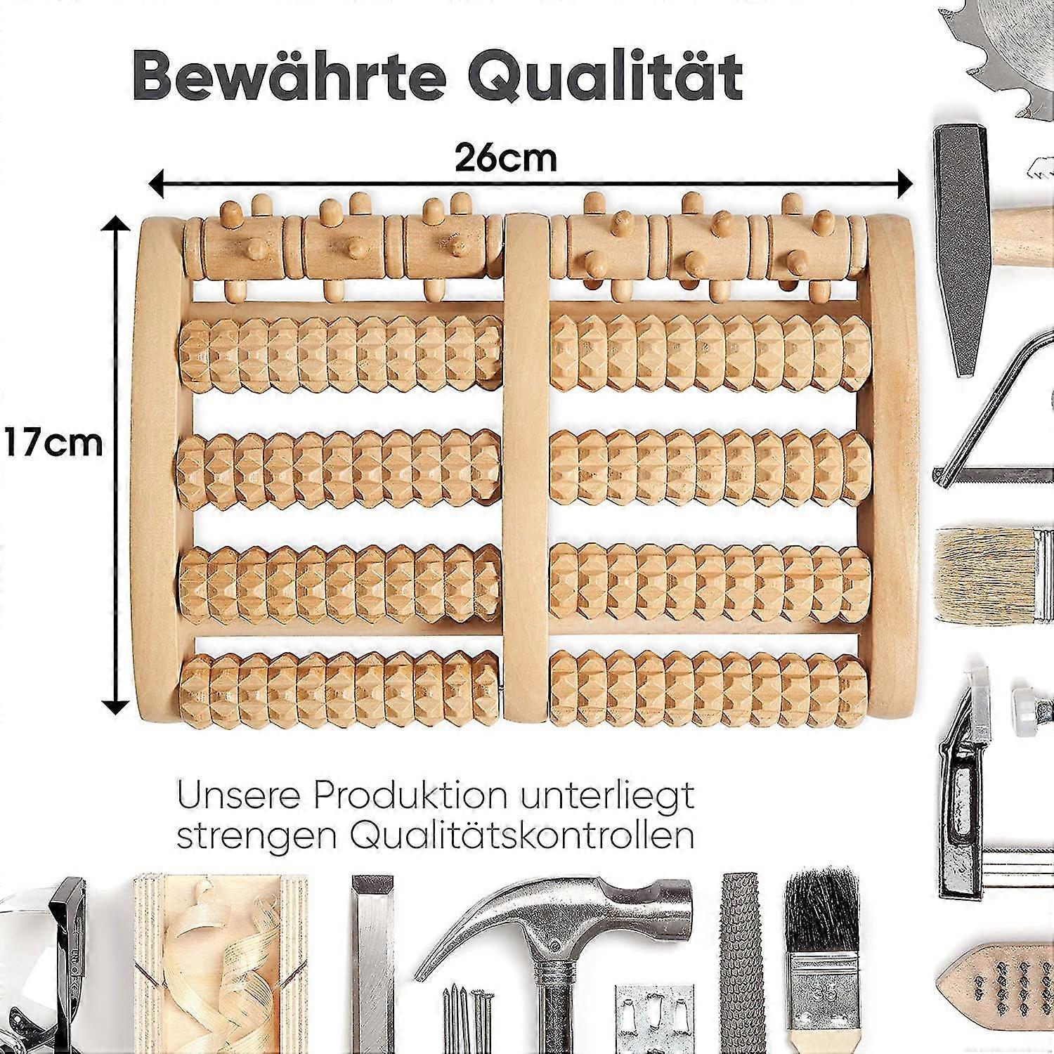 Premium Foot Massager Roller With Interchangeable Rollers I Wooden Foot ...