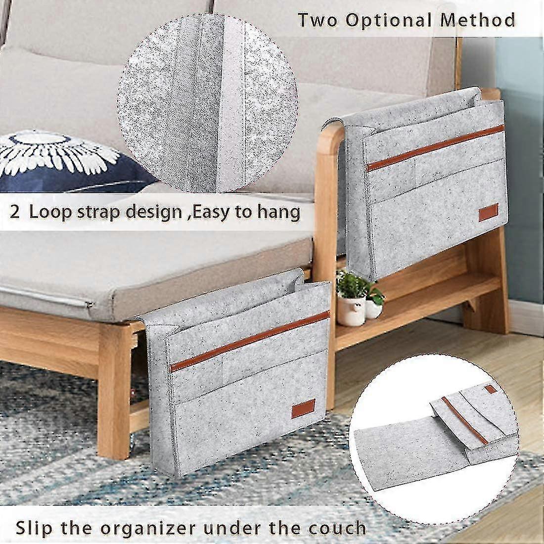Bedside Caddy, Felt Bedside Storage Organizer Home Mattress Sofa Table ...