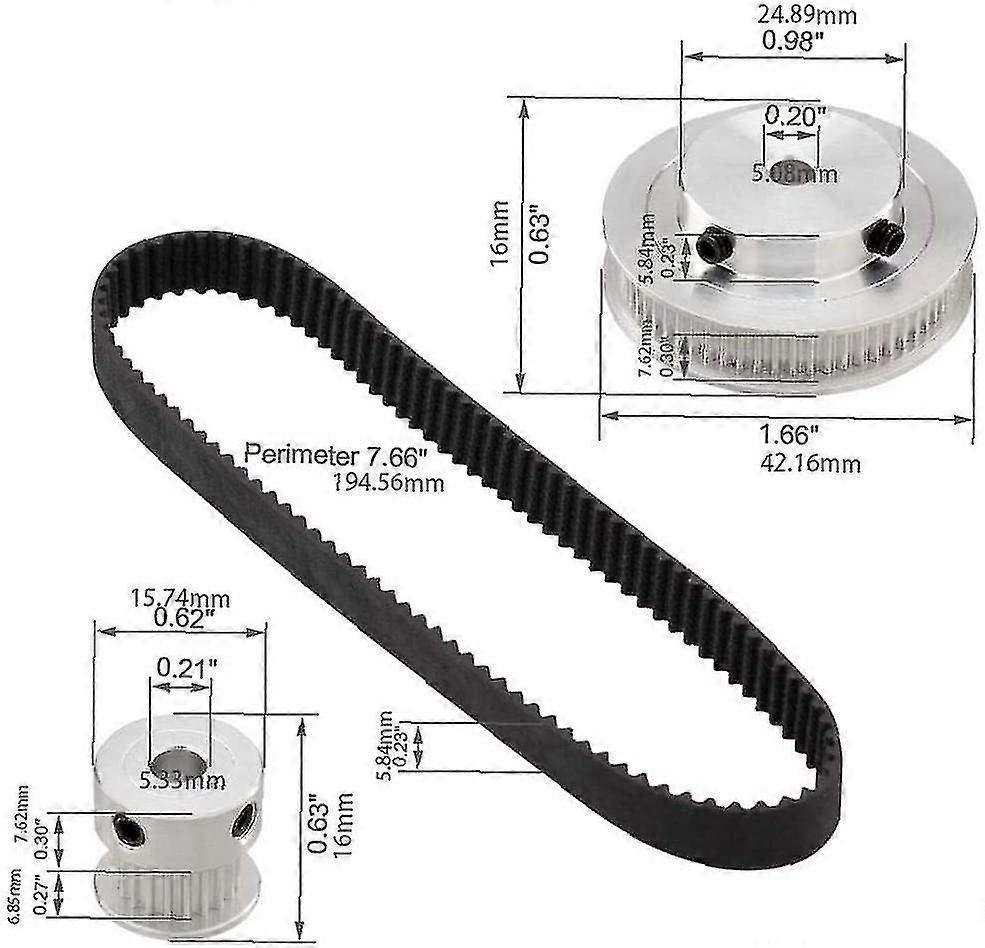 2gt Synchronous Wheel 20 60 Teeth Bore Aluminum Synchronous Pulley Gt2 ...
