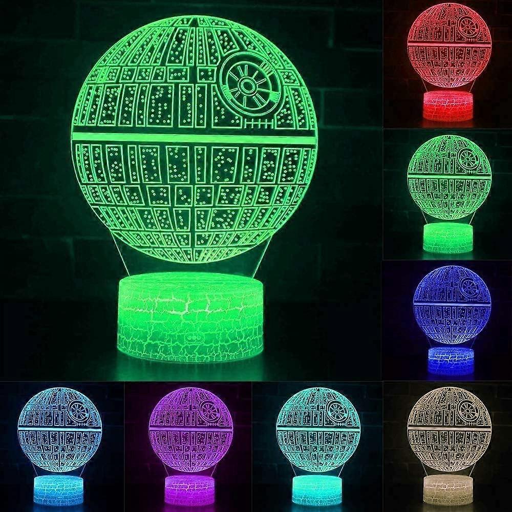 TEBOCR Death Star 7 Color Change Decor Lamp Desk Table 3D Illusion ...