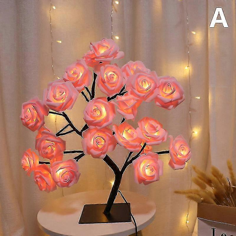 Led Table Lamp Lights Rose Flower Tree Usb Night Lights Home Decoration ...