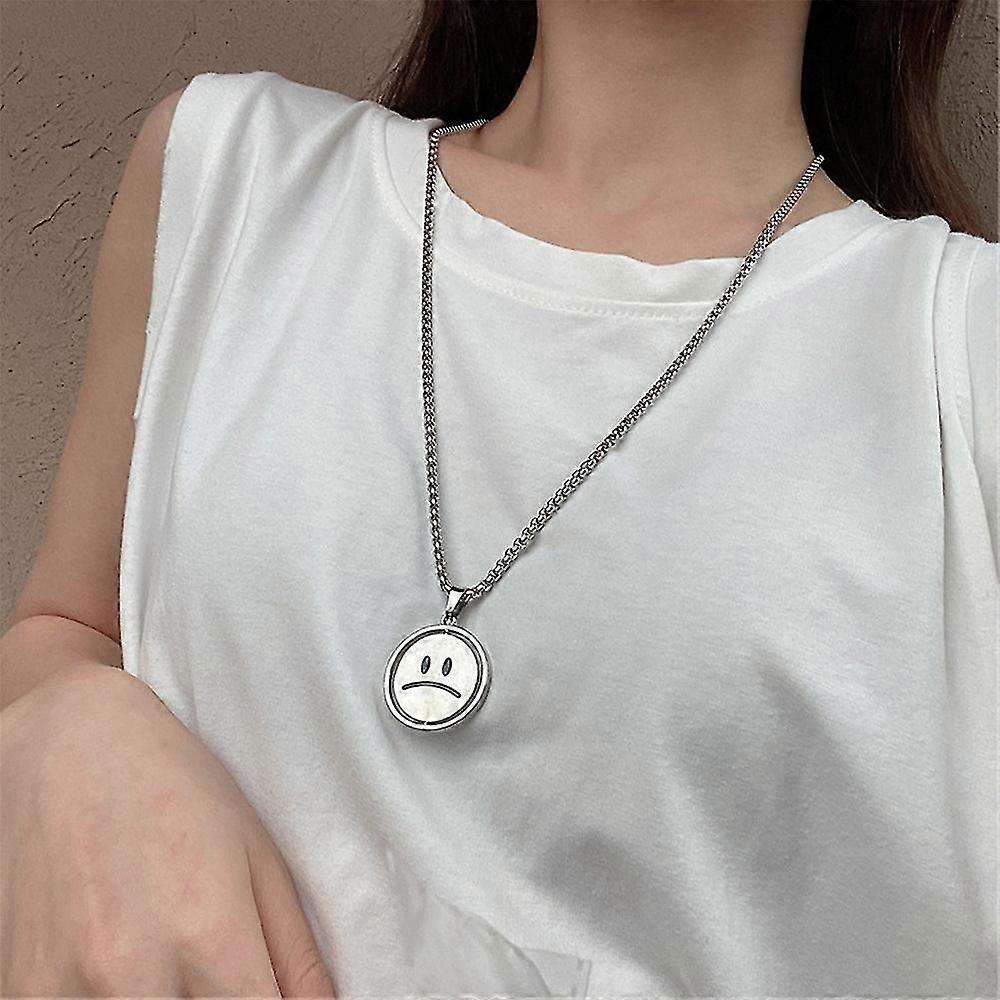 Titanium Steel Smiley Face Sad Face Double Sided Chains Fashion ...