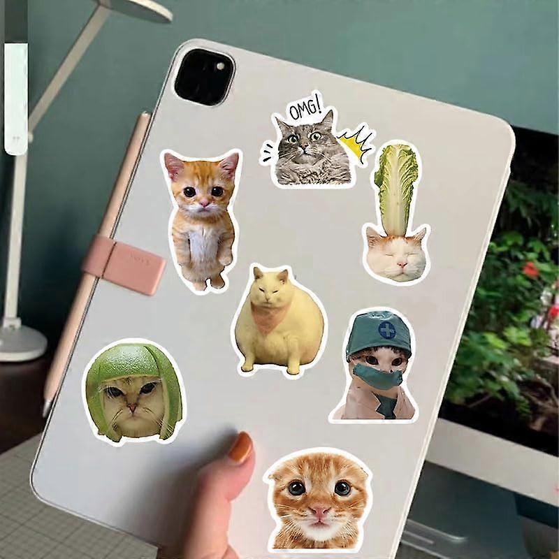 100PCs Cat Meme Stickers for Kids Laptop, Cute Cartoon Aesthetic Vinyl ...